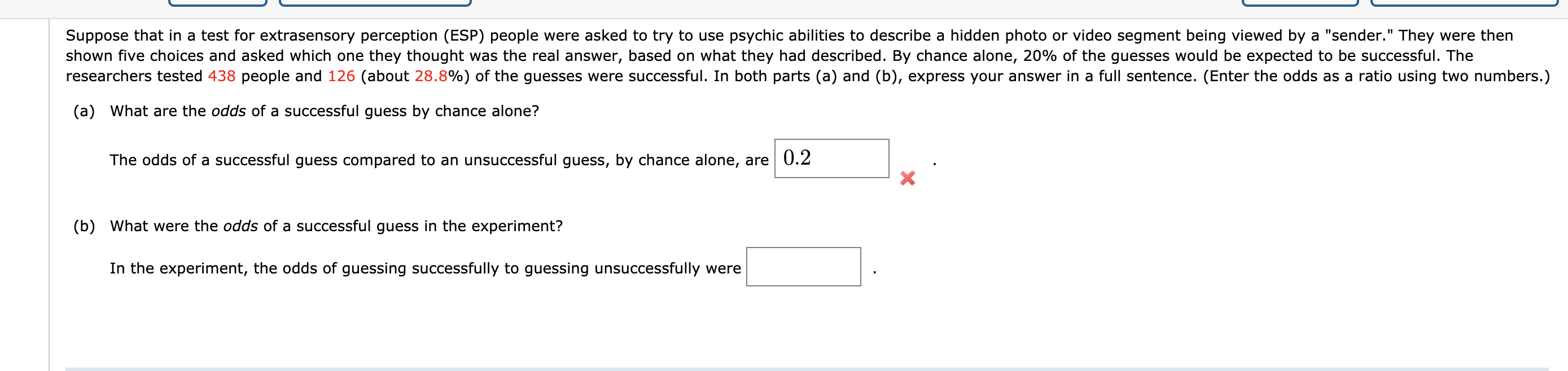 Solved Suppose that in a test for extrasensory perception | Chegg.com