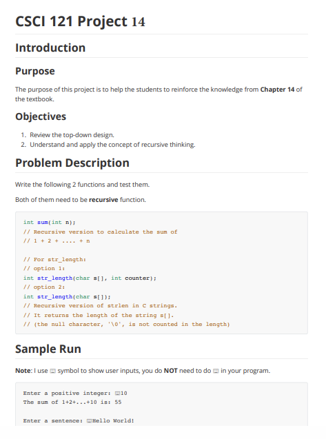 Solved CSCI 121 ﻿Project 14IntroductionPurposeThe purpose of | Chegg.com