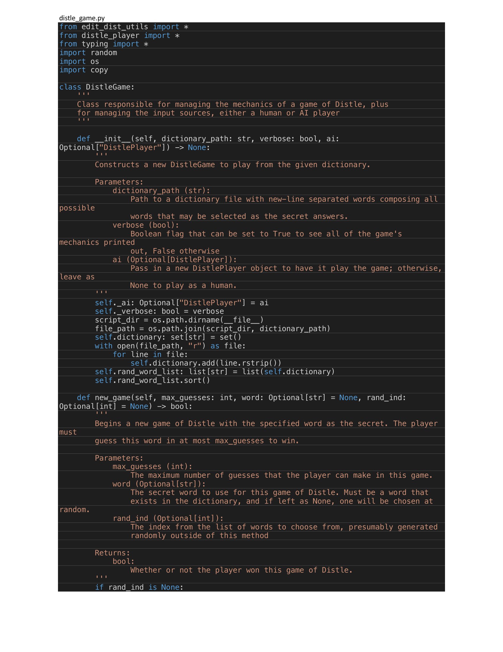 distle_game.py from edit_dist_utils import ∗ from | Chegg.com
