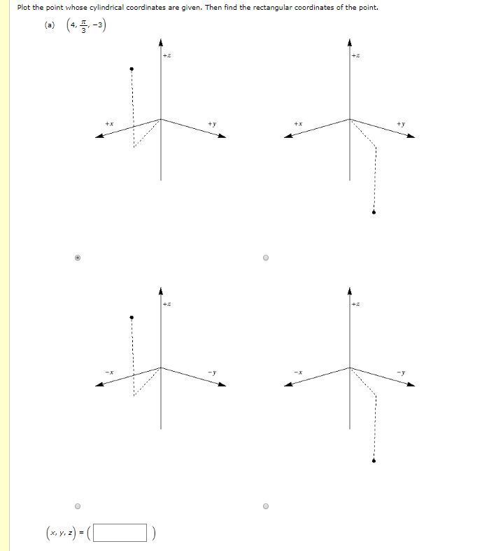 Solved Plot The Point Whose Cylindrical Coordinates Are 2159