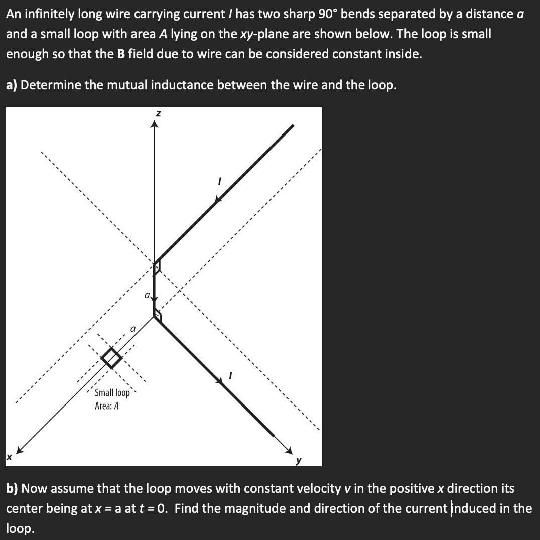 Solved An infinitely long wire carrying current / has two | Chegg.com
