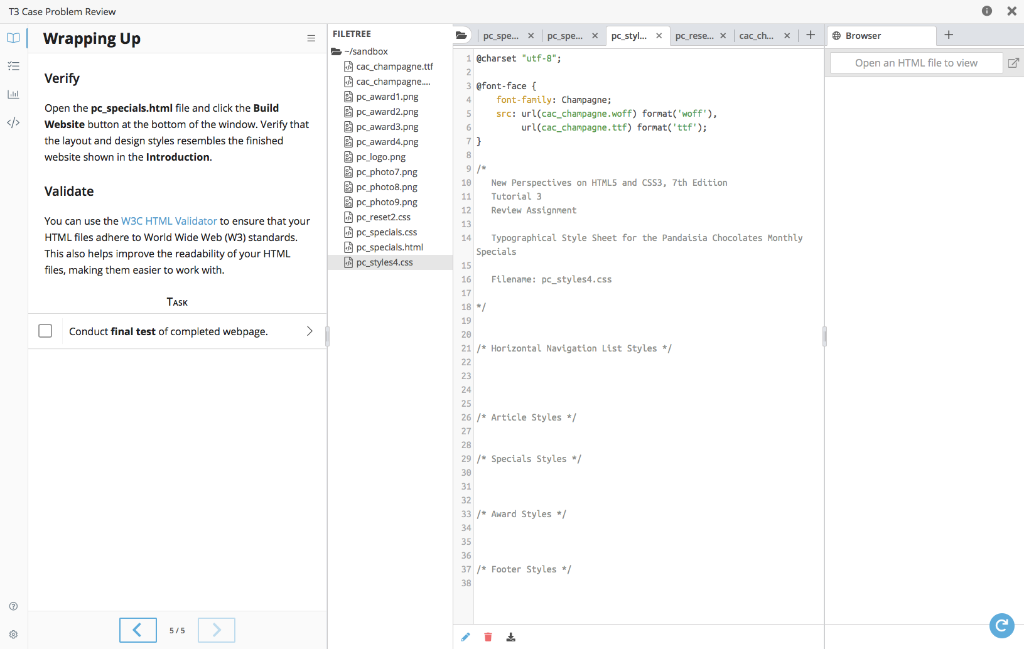 T3 case problem review on HTML5 and CSS3 7th | Chegg.com