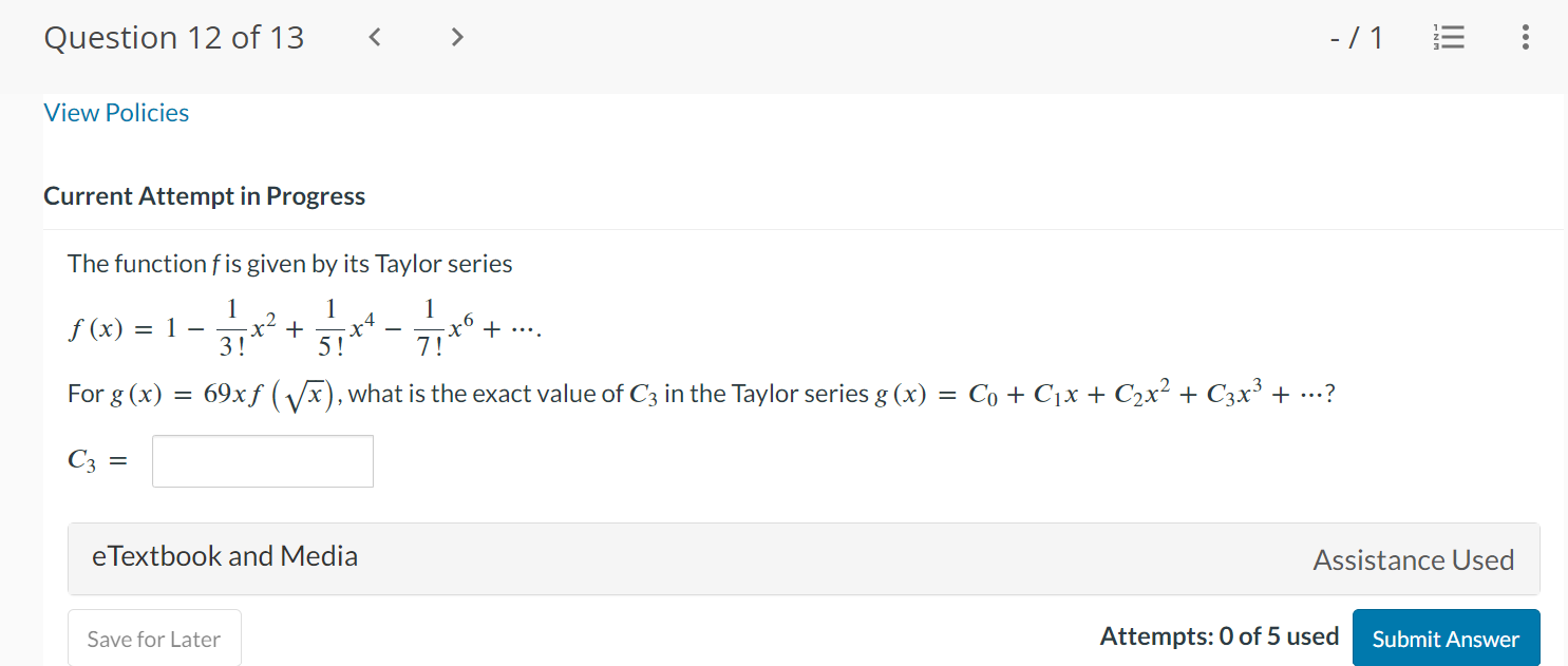 Solved The function f is given by its Taylor series | Chegg.com