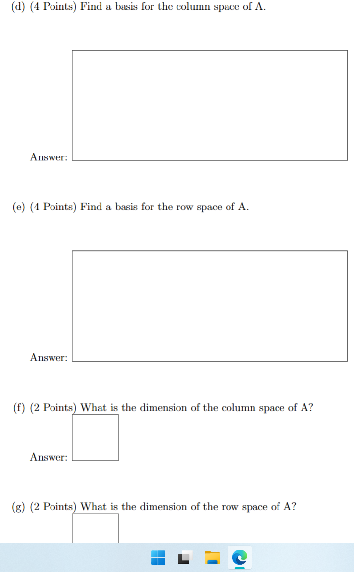 Solved 3) (18 Points Total) The following matrix A and its | Chegg.com