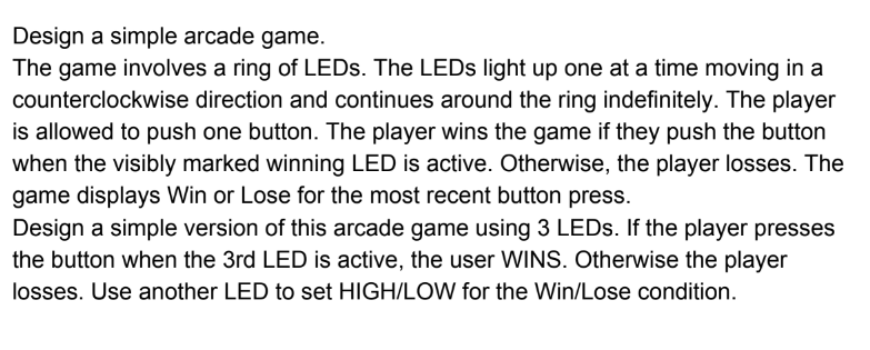 Solved Design a simple arcade game. The game involves a ring | Chegg.com Solved Design a simple arcade game. The game involves a ring | Chegg.com
