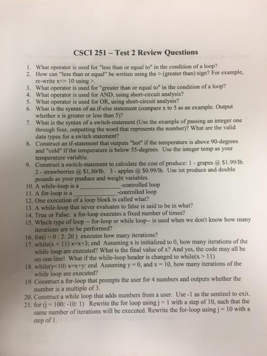 Solved What operator is used for Solved What operator is used for