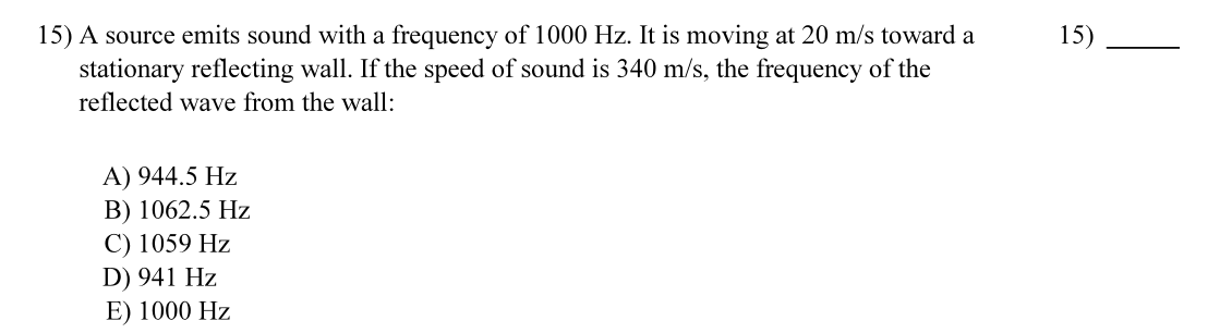 Solved A source emits sound with a frequency of 1000 ﻿Hz . | Chegg.com