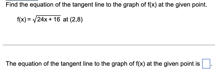 Solved find the equation of the tangent line to the graph of | Chegg.com