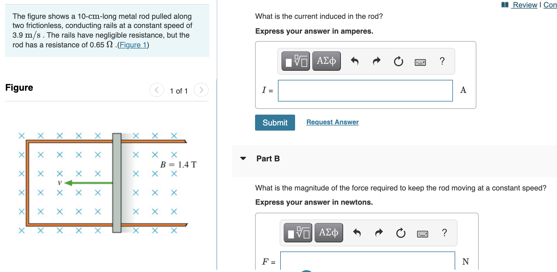 Solved II Review | Con What is the current induced in the | Chegg.com