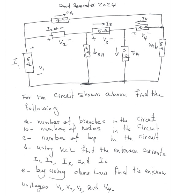Solved and Semester 2024For the Circuit shown above find | Chegg.com