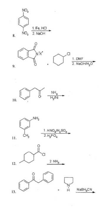 Solved NO2 1. Fe, HO NO2 2. NaOH 1·DMF 2. NaOH/H 0 9. 10. | Chegg.com