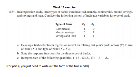 Solved Week 11 exercise 8.34. In a regression study, three | Chegg.com