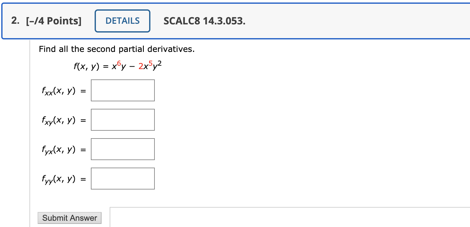 Solved 1. [-/2 Points] DETAILS SCALC8 15.1.510.XP. Consider | Chegg.com