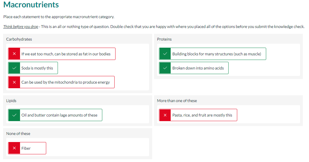 Solved Macronutrients Place each statement to the | Chegg.com