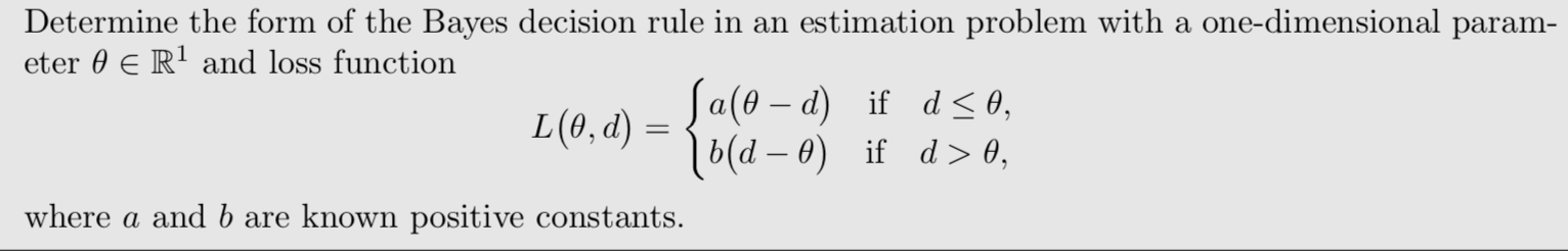 Solved Determine the form of the Bayes decision rule in an | Chegg.com