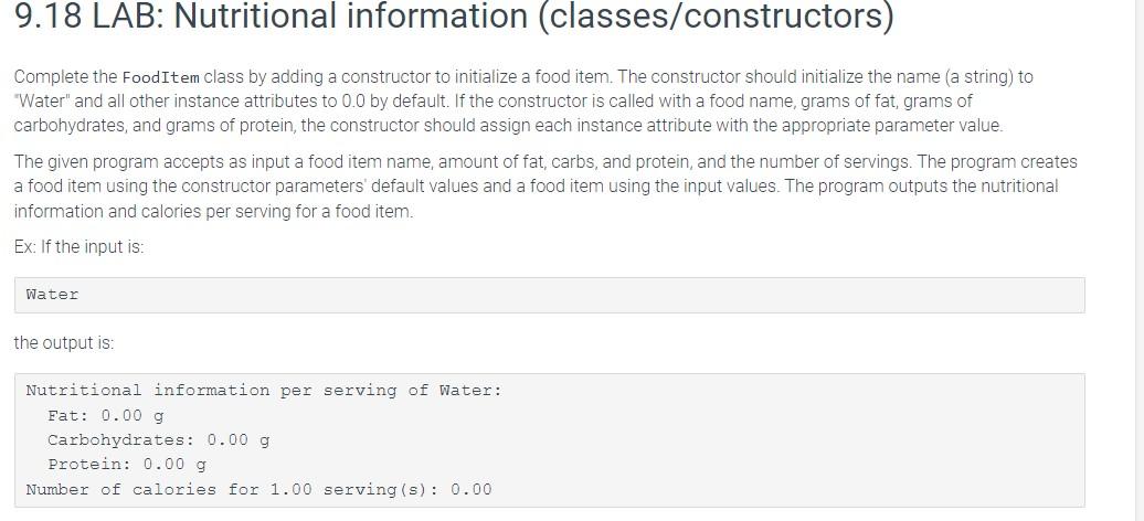 Solved main.py Load default template...Complete the FoodItem | Chegg.com Solved main.py Load default template...Complete the FoodItem | Chegg.com