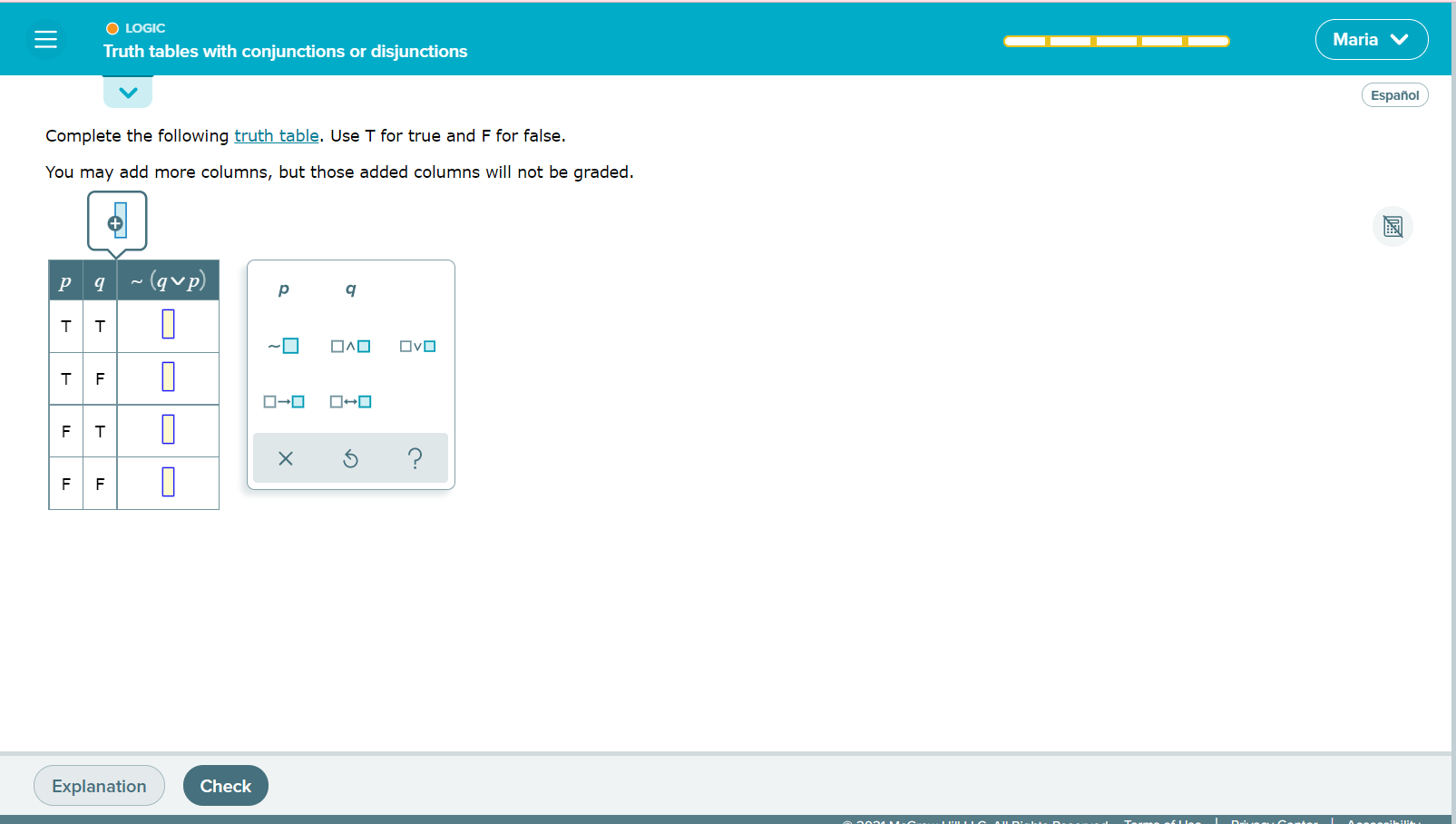 Solved O LOGIC Truth tables with conjunctions or | Chegg.com