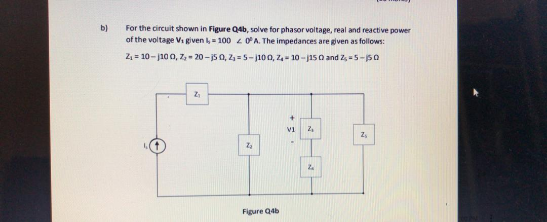 Solved b) For the circuit shown in Figure Q4b, solve for | Chegg.com