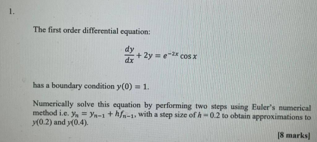 Solved The first order differential equation: | Chegg.com