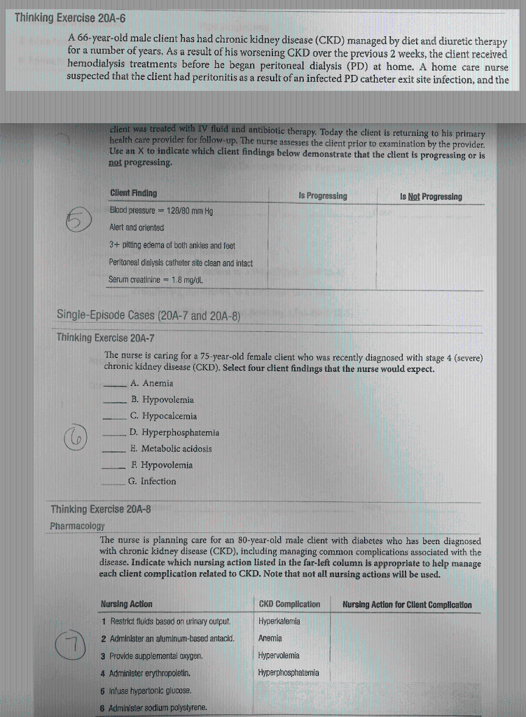 Solved Thinking Exercise-Case Study-Chronic Kidney Disease | Chegg.com