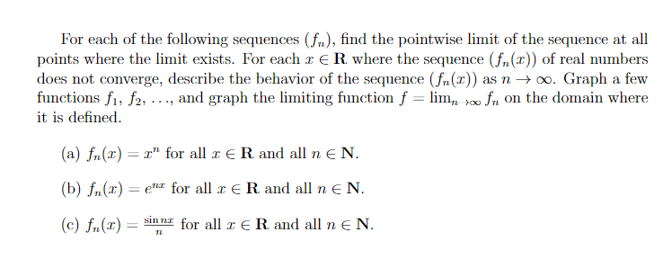 Solved For each of the following sequences (Sn), find the | Chegg.com