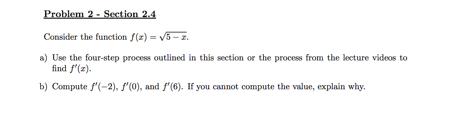 Solved Problem 2 - Section 2.4 = Consider the function f(x) | Chegg.com