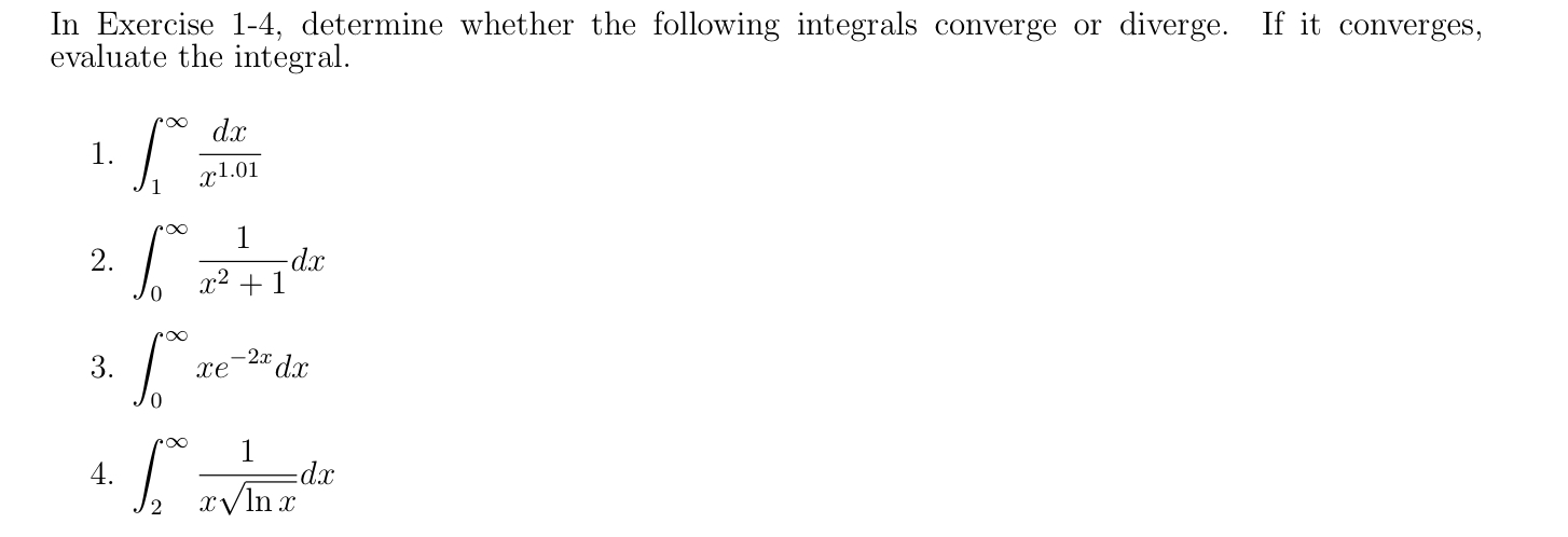 Solved In Exercise 1-4, determine whether the following | Chegg.com