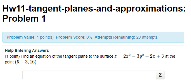 Solved Hw11-tangent-planes-and-approximations: Problem 1 | Chegg.com
