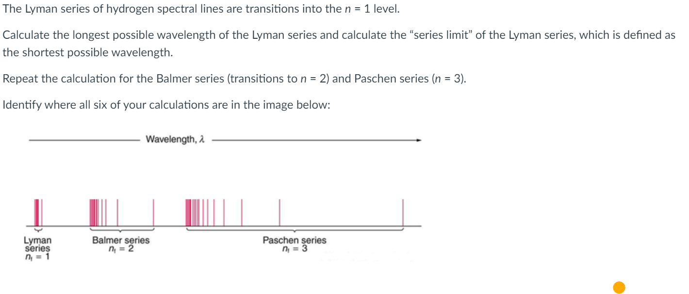 Solved The Lyman series of hydrogen spectral lines are | Chegg.com