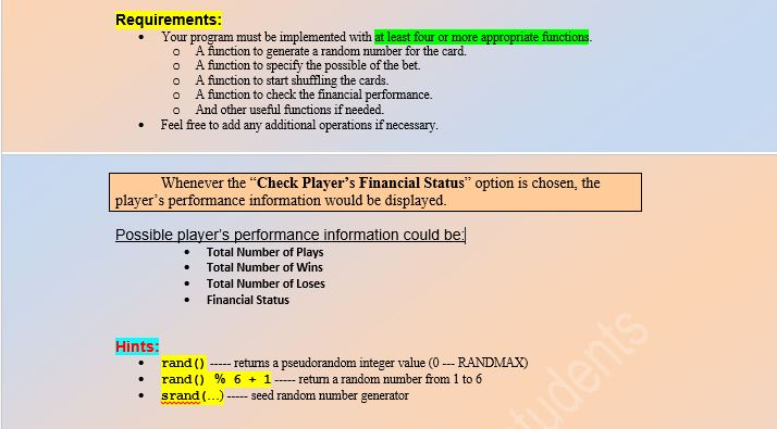 Solved Objectives: • Learn how to write a simple dice game | Chegg.com