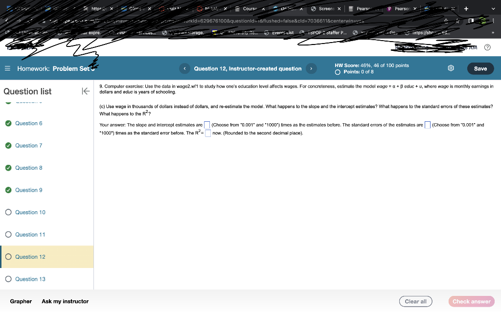 9. Computer exercise: Use the data in wage 2 ,wf1 to | Chegg.com