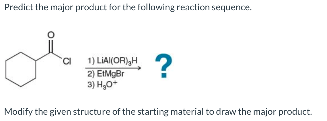 Solved Predict The Major Product For The Following Reaction