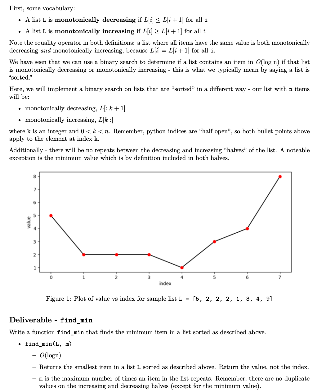 = First, some vocabulary: • A list L is monotonically | Chegg.com