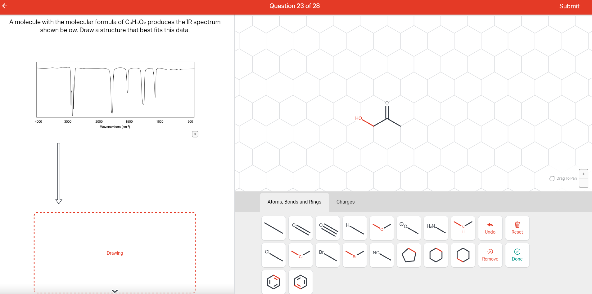 Solved Question 23 of 28 A molecule with the molecular | Chegg.com