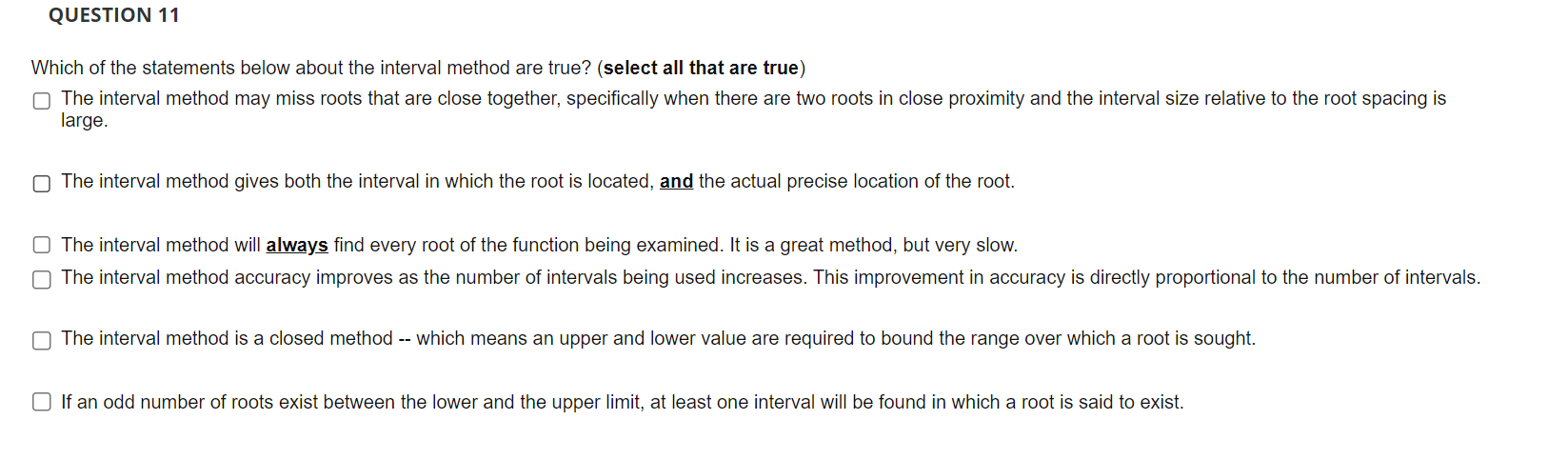 Solved Which of the statements below about the interval | Chegg.com