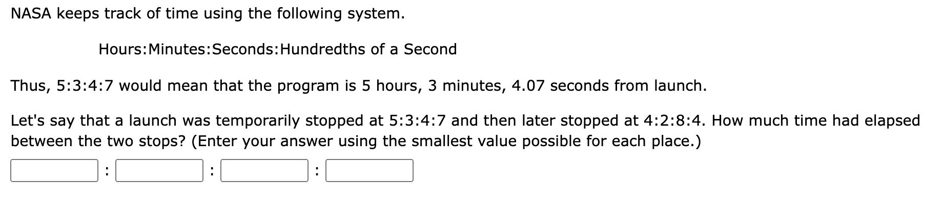 Solved NASA keeps track of time using the following | Chegg.com