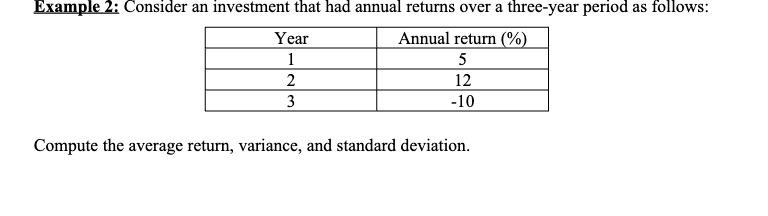 Solved Compute the average return, variance, and standard | Chegg.com