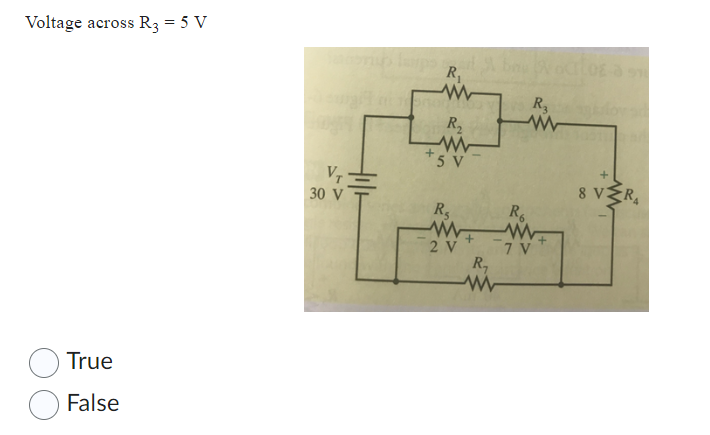 Solved Voltage across R3=5 V True False | Chegg.com