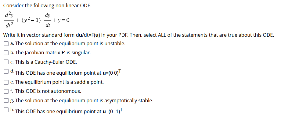 Solved Consider the following non-linear | Chegg.com
