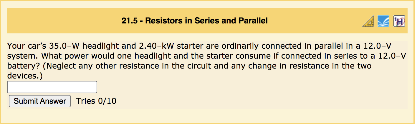 Solved 21.5 - Resistors in Series and Parallel Your car's | Chegg.com
