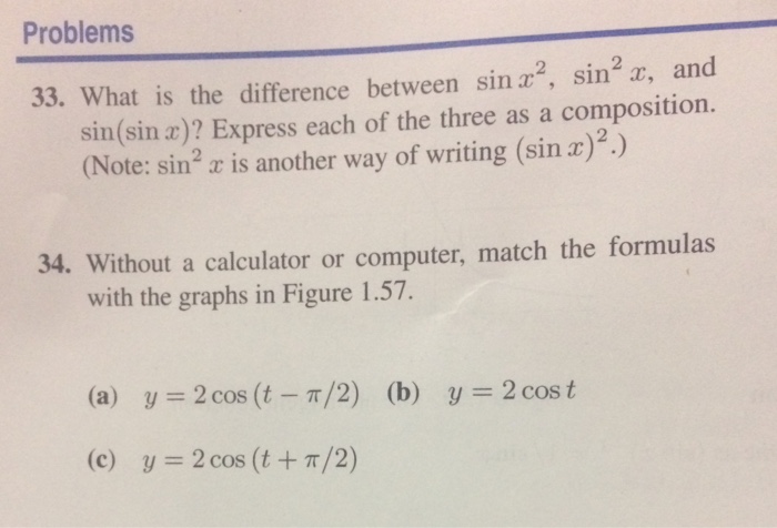 Solved Problems 33. What is the difference between sin a*, | Chegg.com