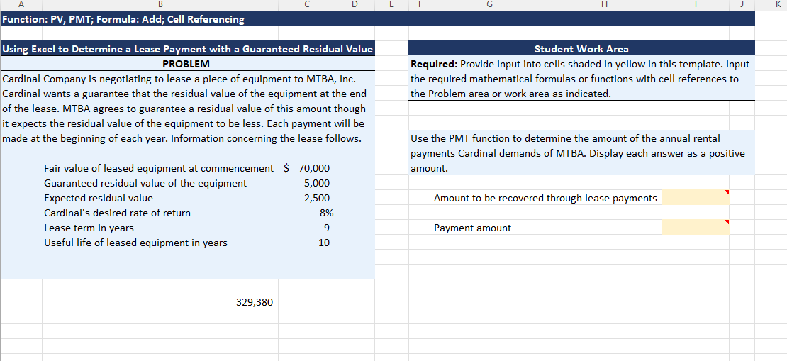 Solved Function: PV, PMT; Formula: Add; Cell Referencing | Chegg.com