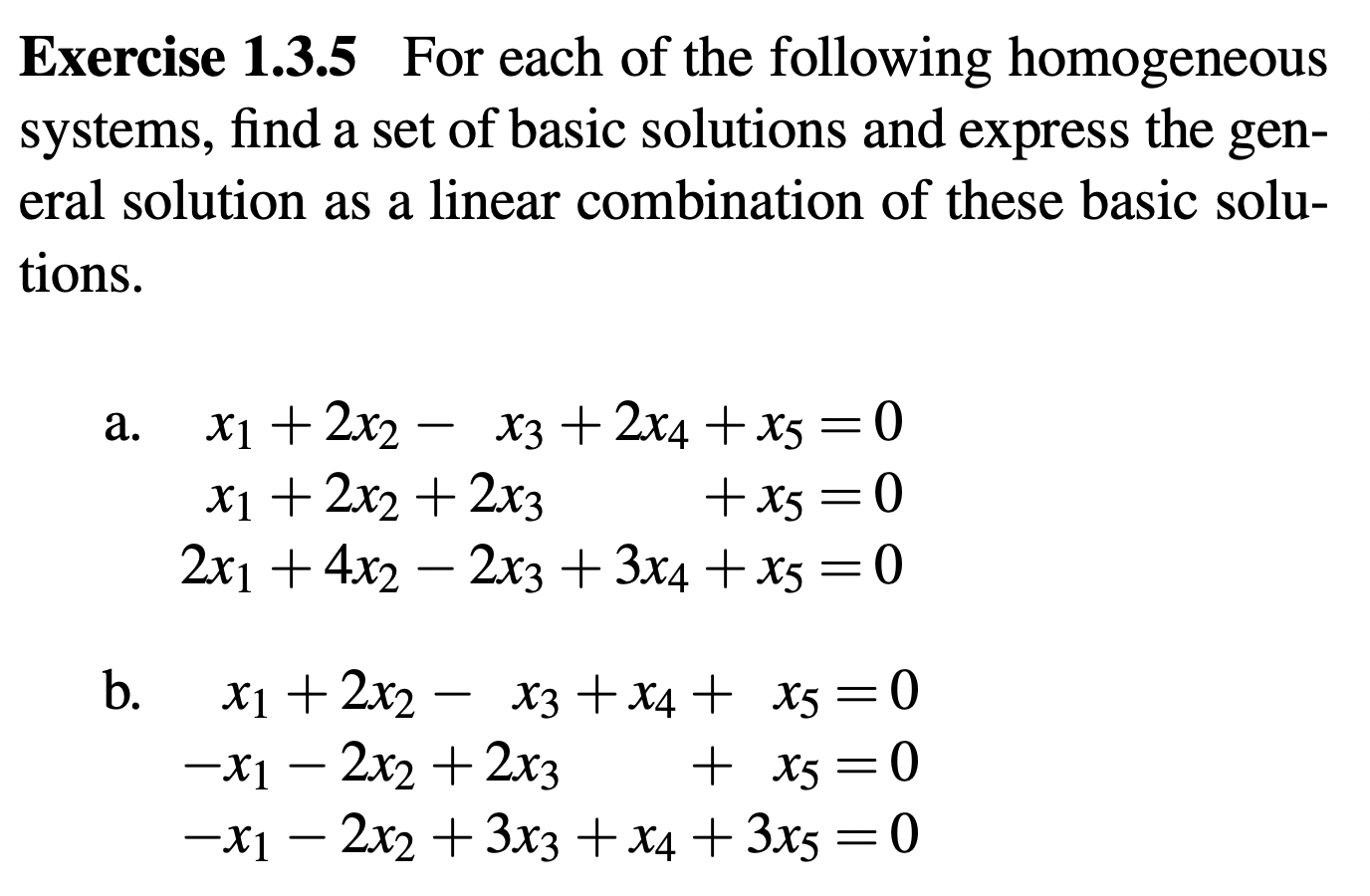 Solved Exercise 1.3.5 For each of the following homogeneous | Chegg.com