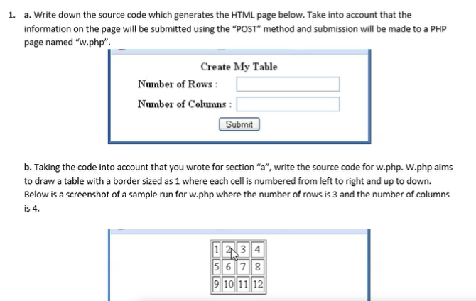 Solved 1. a. Write down the source code which generates the | Chegg.com