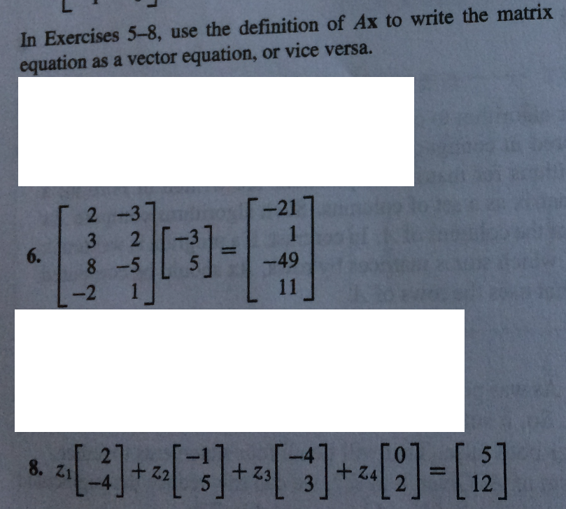 Solved In Exercises 5-8, use the definition of Ax to write | Chegg.com