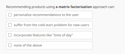 Solved Recommending products using a matrix factorization | Chegg.com
