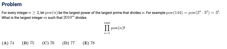 Solved Problem For every integer n > 2, let pow(n) be the | Chegg.com