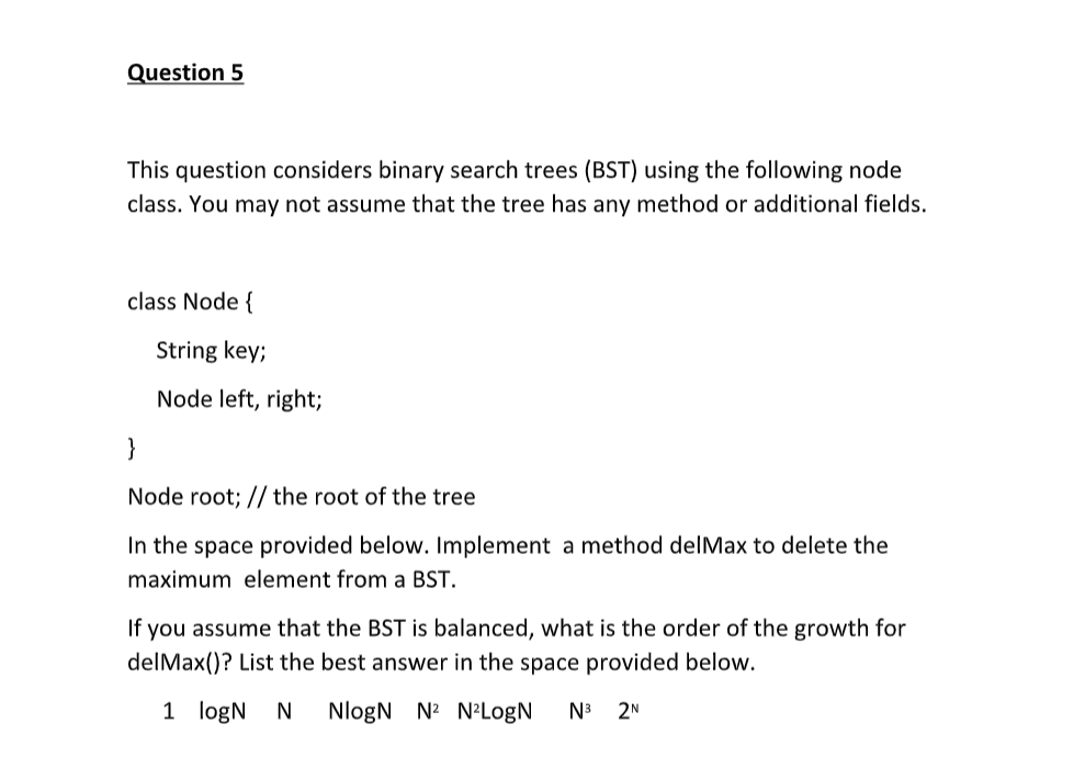 Solved Question 5 This question considers binary search | Chegg.com