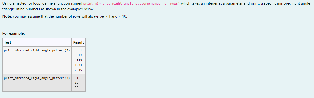 Solved Using a nested for loop, define a function named | Chegg.com