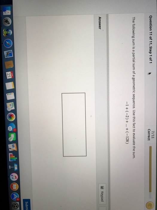 Solved The following sum is a partial sum of a geometric | Chegg.com